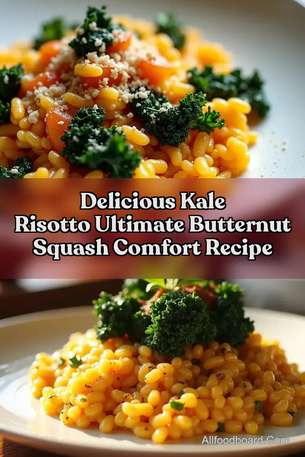 Cozy Butternut Squash Risotto with Kale Autumn on a Plate