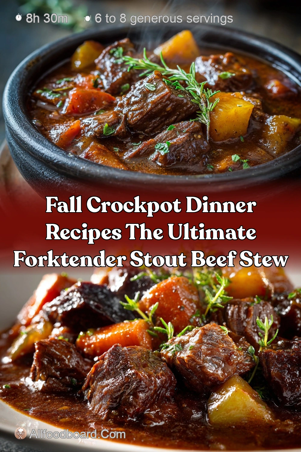Fall Crockpot Dinner Recipes Hearty Stout Beef Stew Set it…