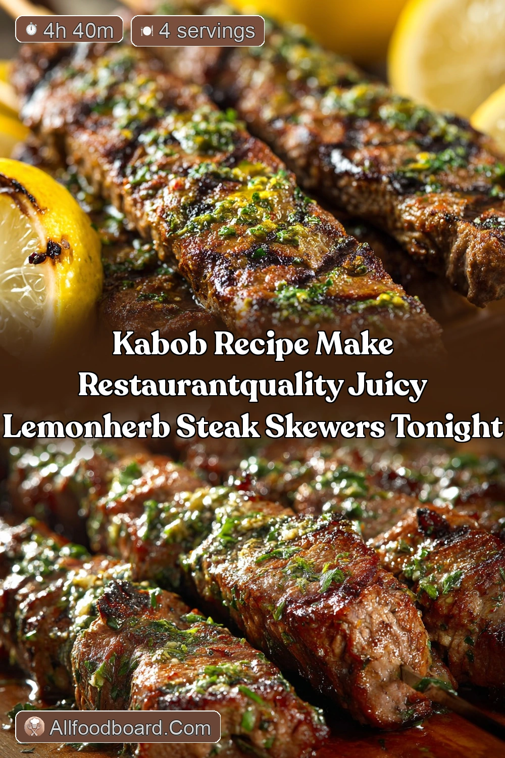 Kabob Juicy Grilled Steak Skewers with Zesty Lemon Herb…